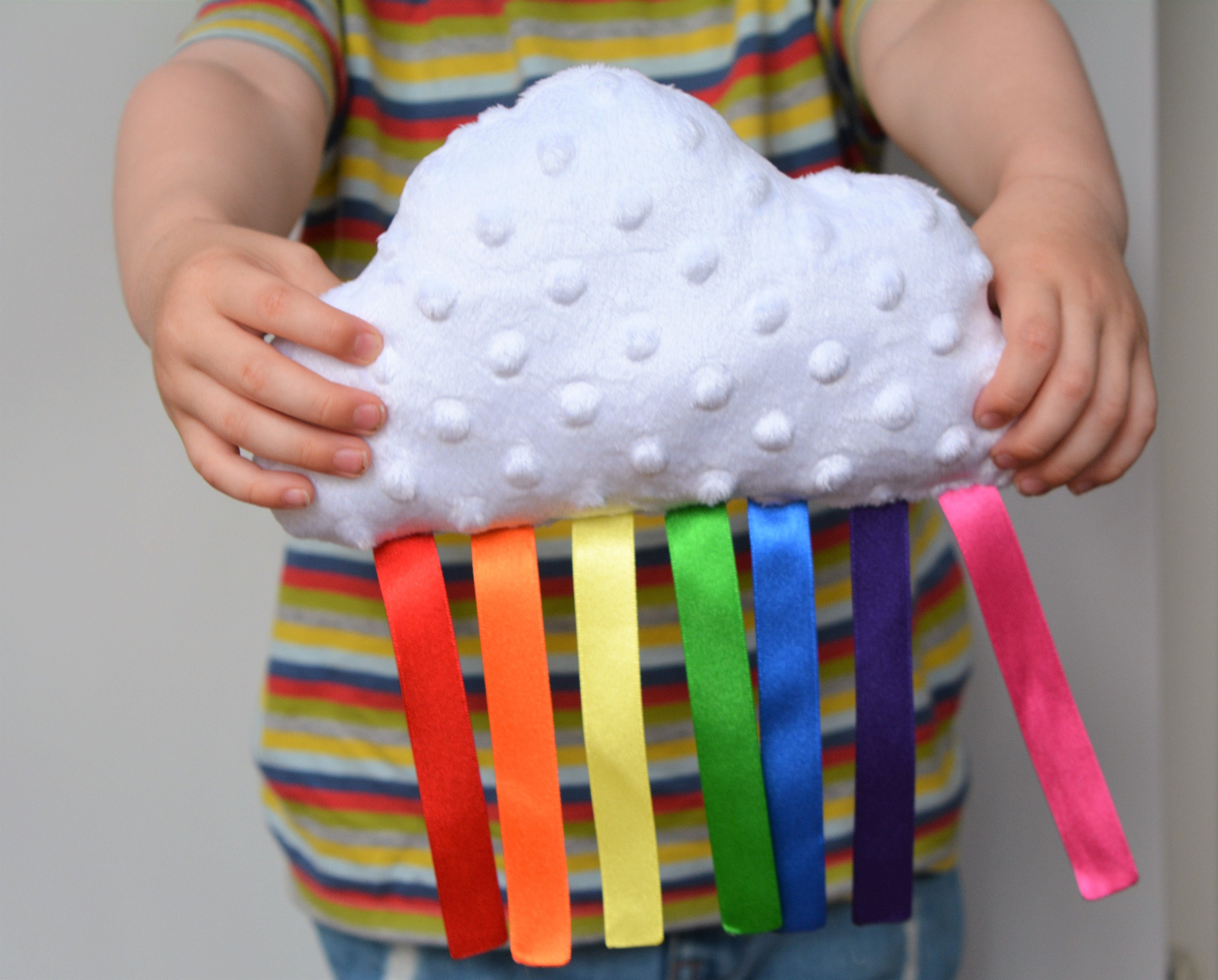 Rainbow Cloud Stuffed Sensory Toy - Etsy