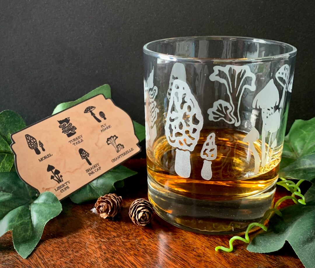 Fungi Etched Whisky Glass, Fungi Spotter Gift, Mushroom Toadstool Gift ...