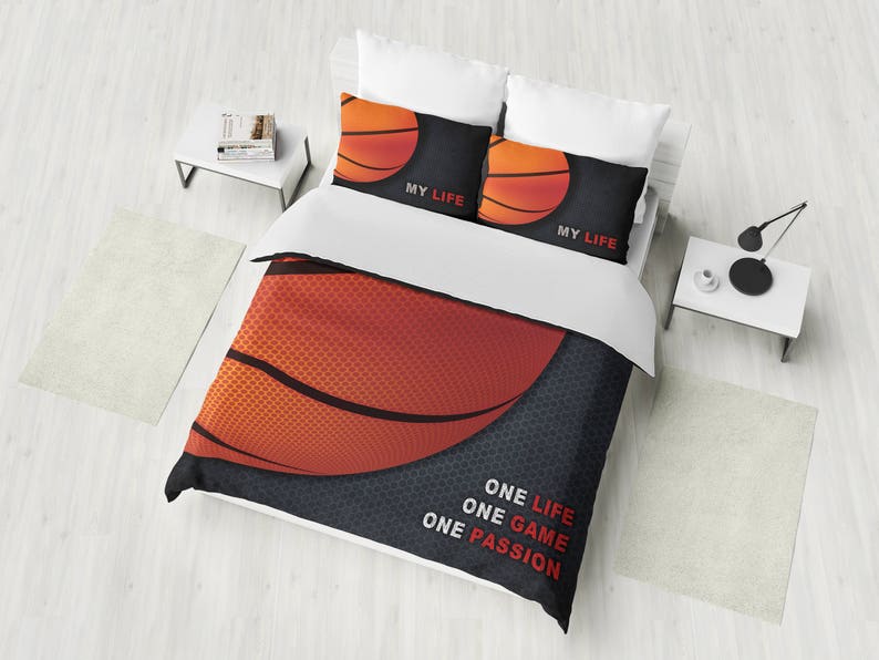 Basketball Bedding Set Inspirational Duvet Cover Set - Etsy