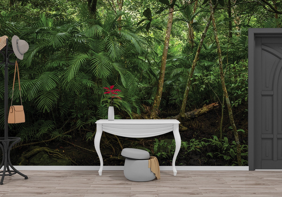 Jungle Rainforest WALLPAPER MURAL Tropical Flora Wall Mural - Etsy