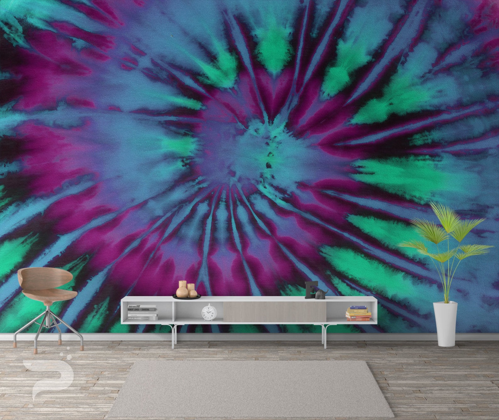 Psychedelic WALL MURAL Spiral Wallpaper Colorful Wall Art - Etsy