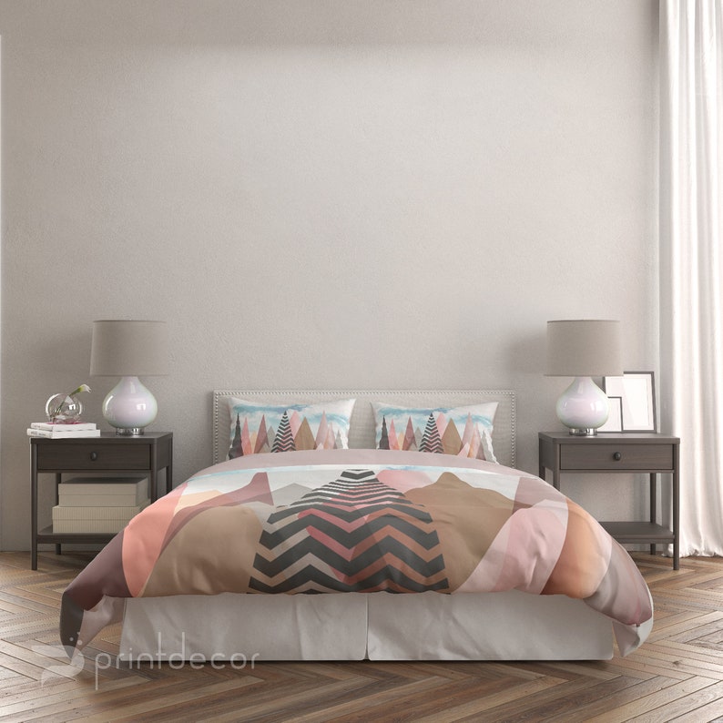 Scandinavian Bedding Set Nordic Duvet Cover Set Geometry - Etsy