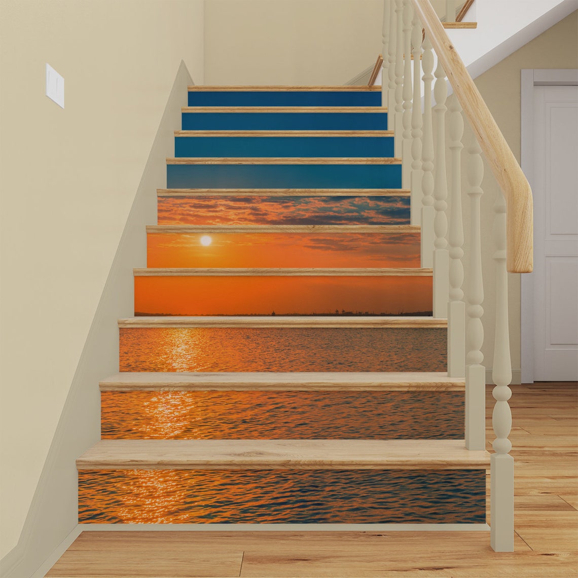 Beach Sunset STAIR RISER DECALS Stair Riser Vinyl Strips | Etsy