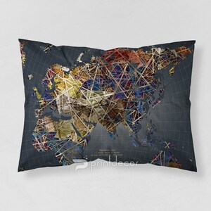 Travel Map Bedding, Boho Adventure Map Duvet Cover Set, Wanderlust ...