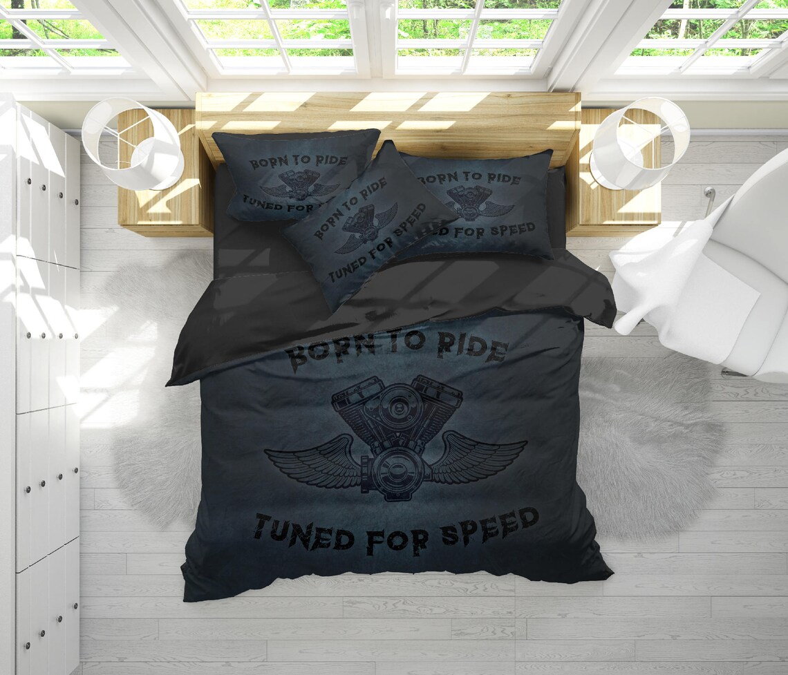 Motorcycle Bedding Set American Chopper Duvet Cover Set Born | Etsy
