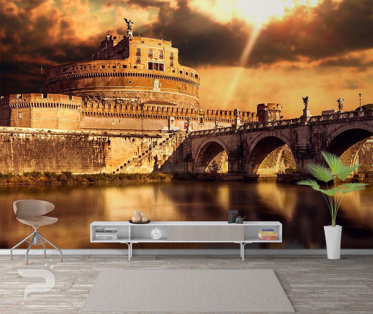 Rome WALL MURAL Europe Wall Covering Abstract Rome Italy | Etsy