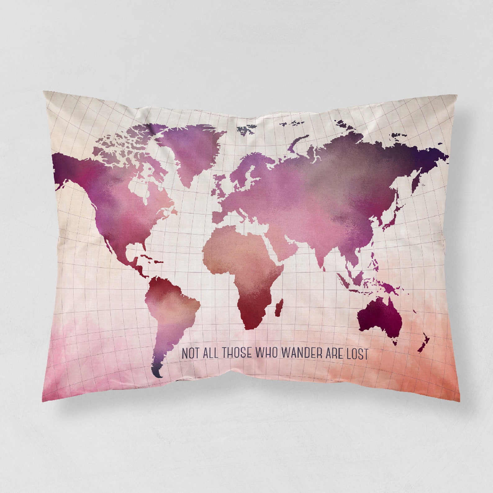World Map Bedding Watercolor Map Duvet Cover Set - Etsy