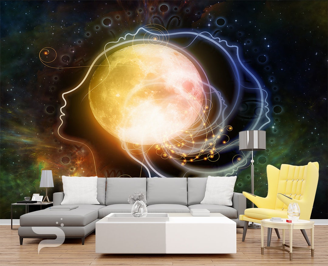 Beautiful Mind WALL MURAL, Abstract Wall Covering, Space Wall Art Print ...