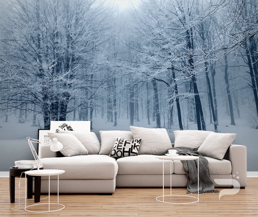 Winter Fairytale WALL MURAL, Snowy Wallpaper Mural, Large Wall Mural ...