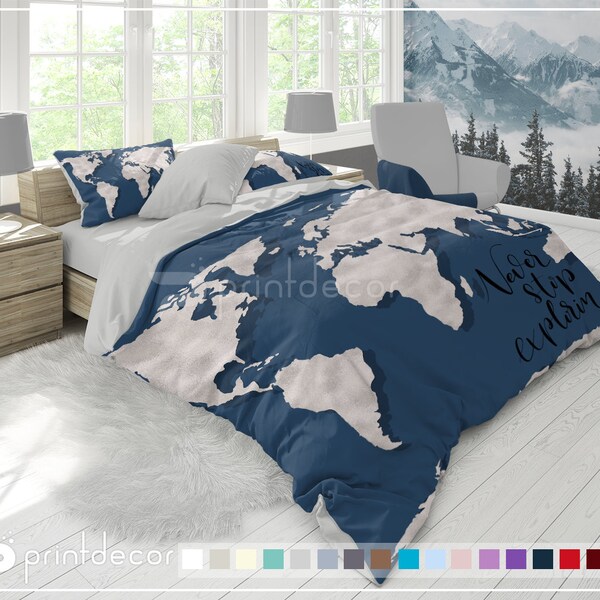 Travel Map Comforter - Etsy
