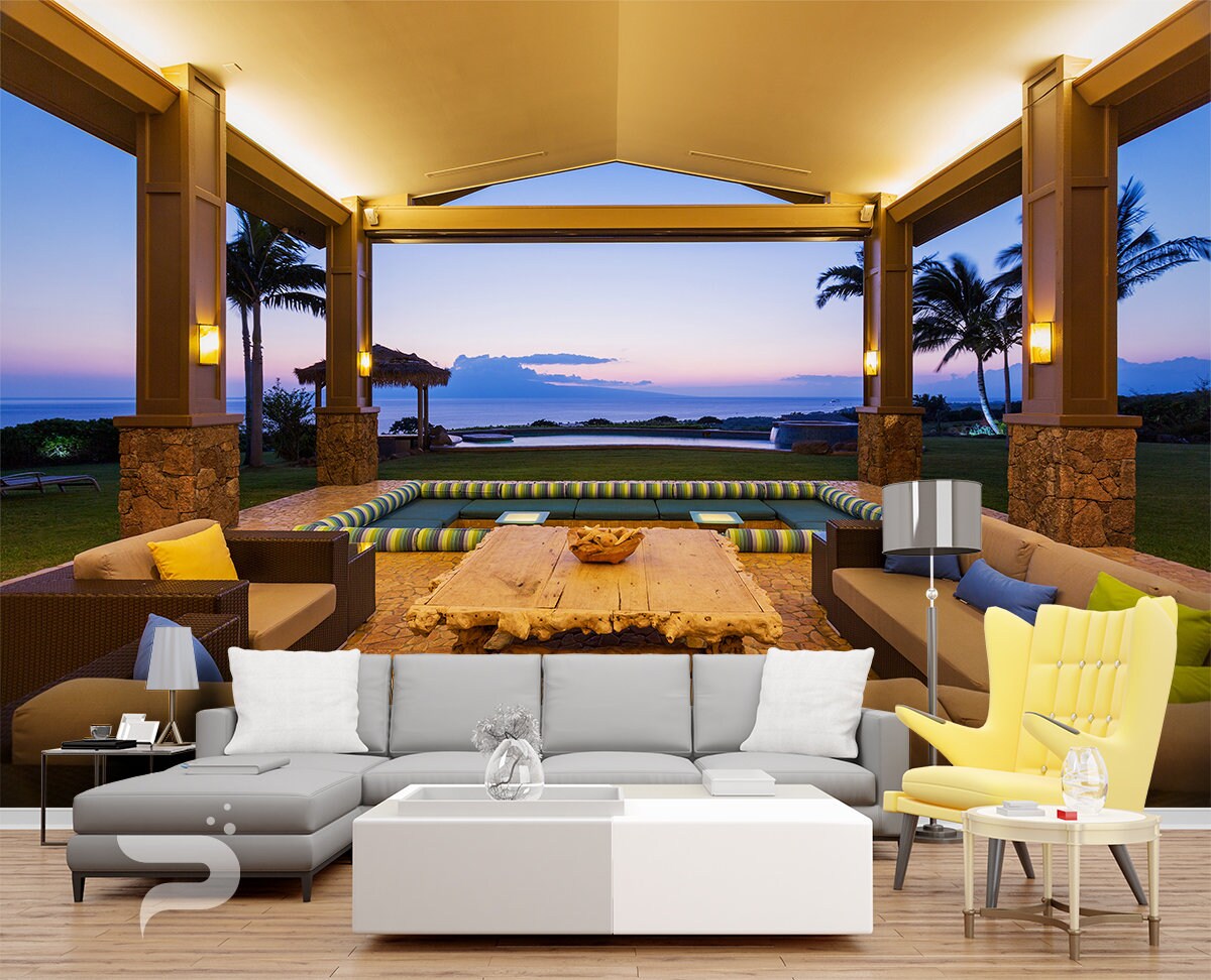 Veranda WALL MURAL Porch Wall Covering 3D Verandah Sunset | Etsy