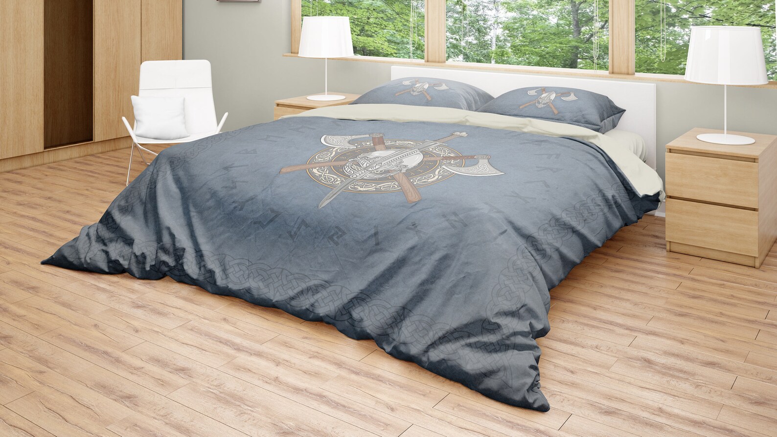 Viking Bedding Set Viking Duvet Cover Set Designer Celtic - Etsy