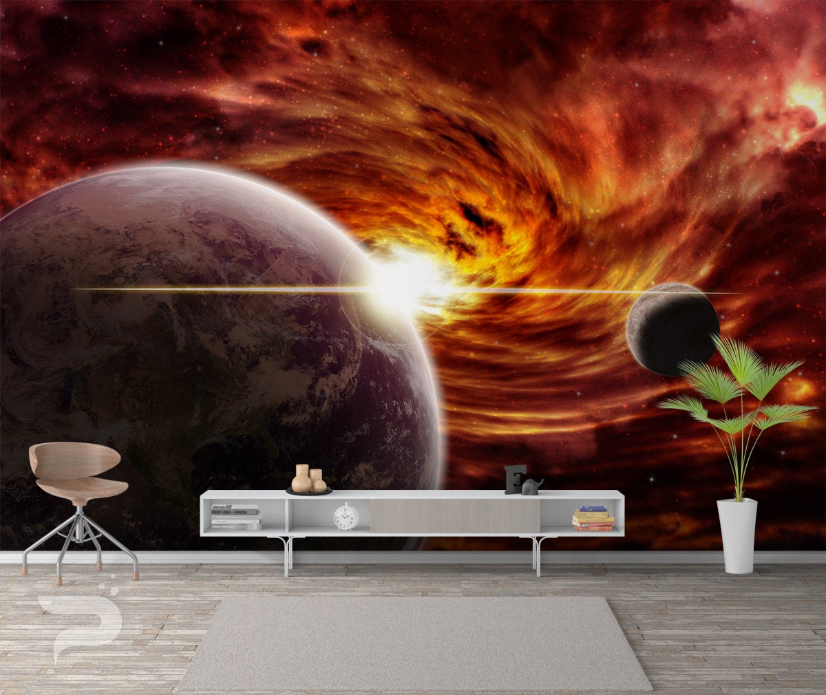 Deep Space WALL MURAL Alien Planets Wallpaper Mural Large - Etsy