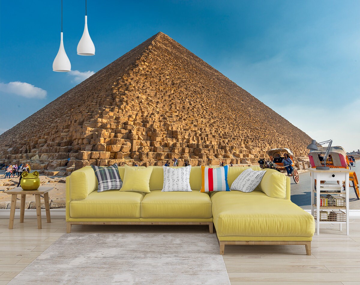 Giza Pyramids WALLPAPER MURAL Egypt Cairo Pyramids Mural - Etsy