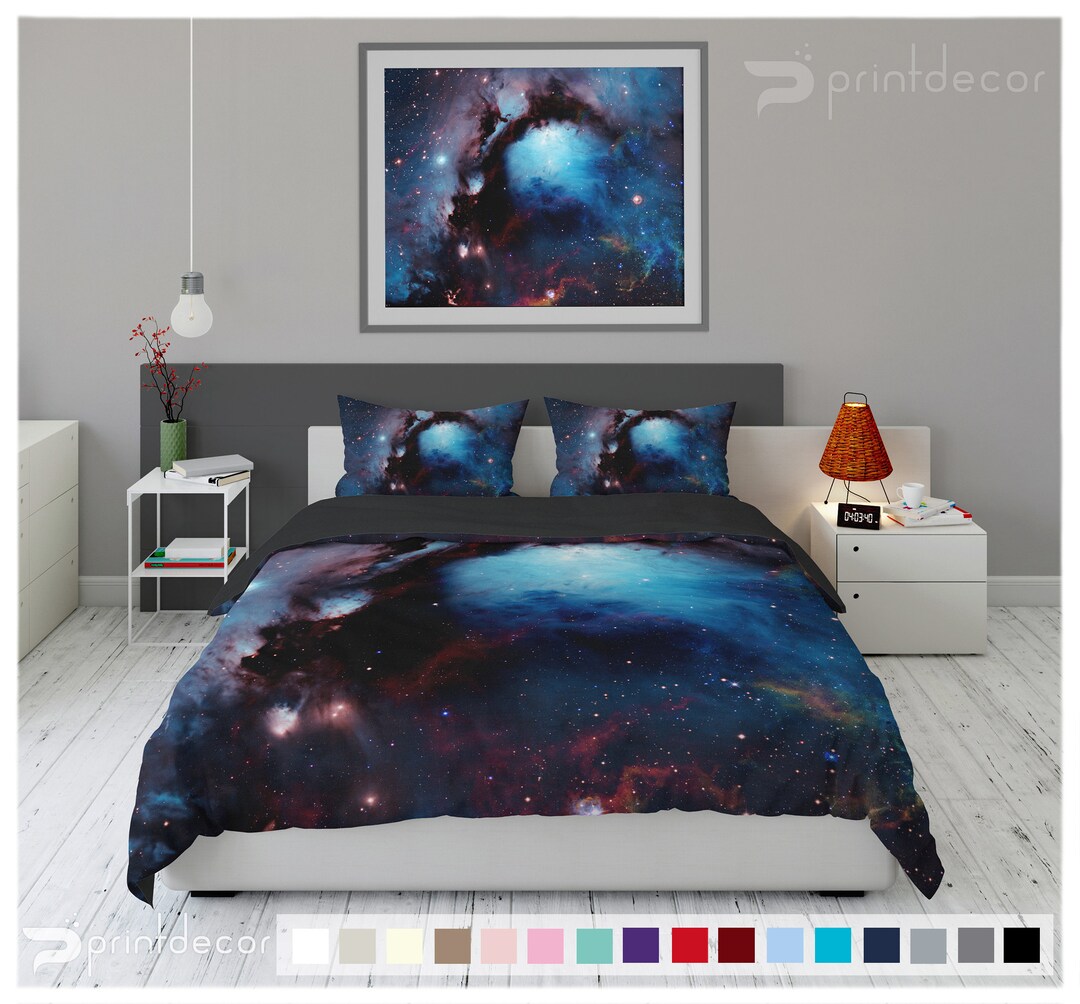Deep Space Nebula Cosmic Bedding Set, Galaxy Duvet Cover Set, Outer ...