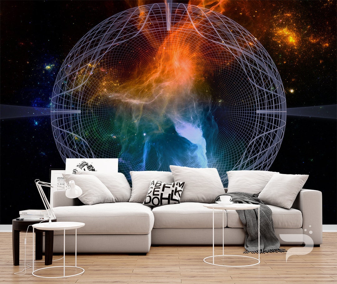 Spiritual WALL MURAL, Abstract Wallpaper, Space Galaxy Wall Art Print ...