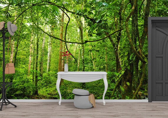 Jungle Adventure WALLPAPER MURAL Tropical Forest Wall Mural - Etsy