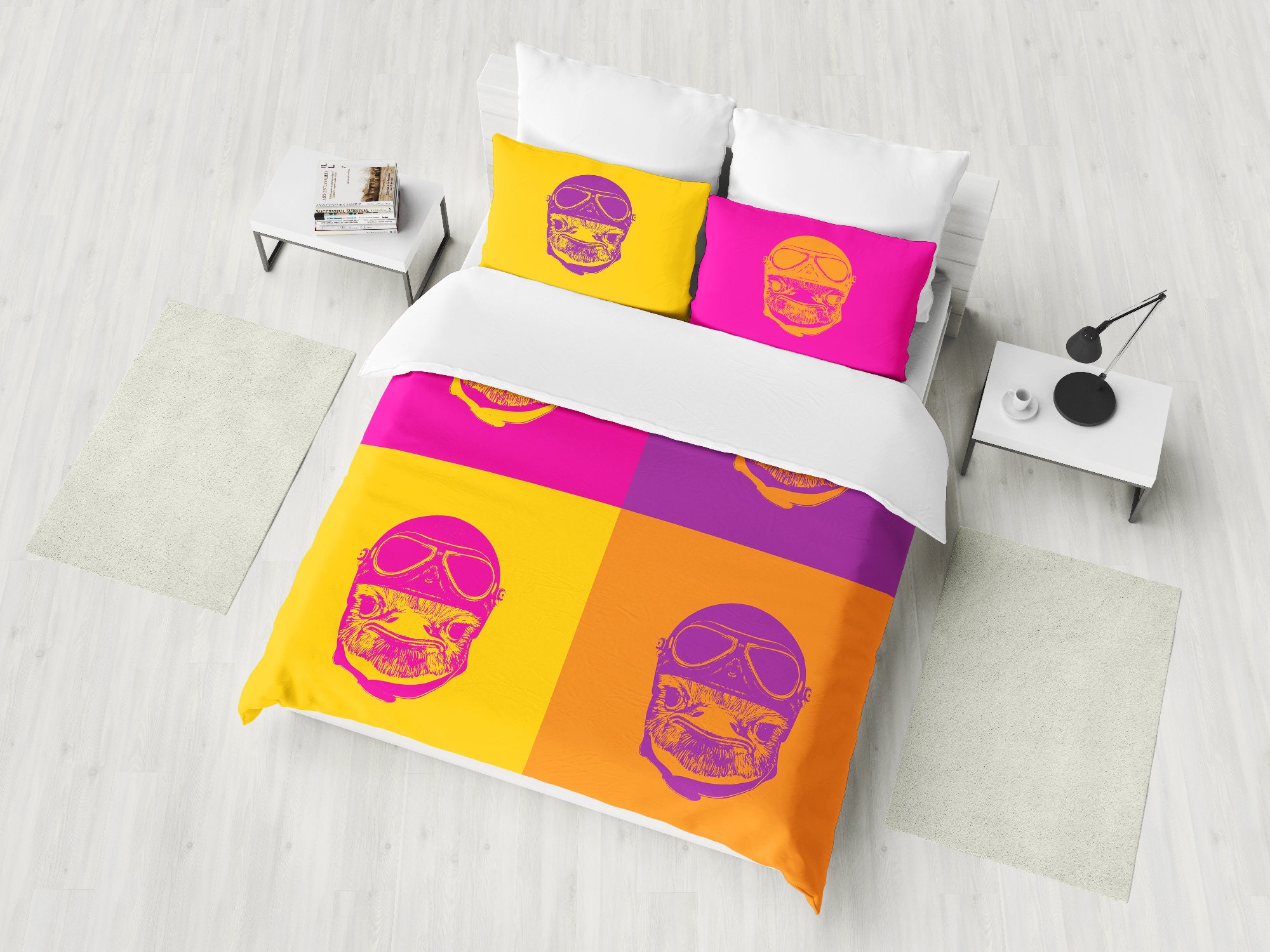 Pop Art Bedding Set Retro Duvet Cover Set Ostrich Pop Art | Etsy