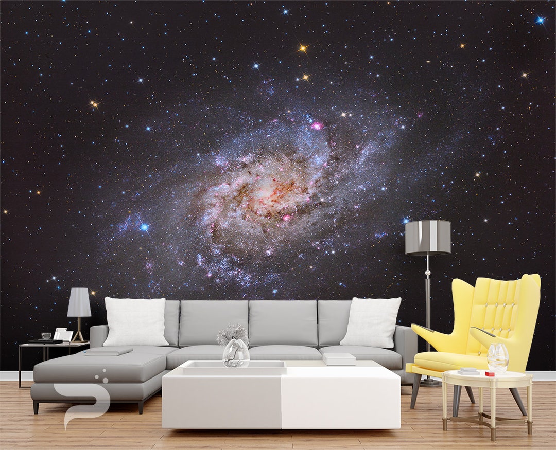 Spiral Galaxy WALL MURAL, Hubble Space Wall Covering, Galaxy Wall Art ...