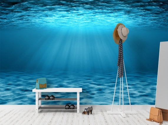 Underwater WALLPAPER MURAL Diving Wall Mural Large Wall | Etsy