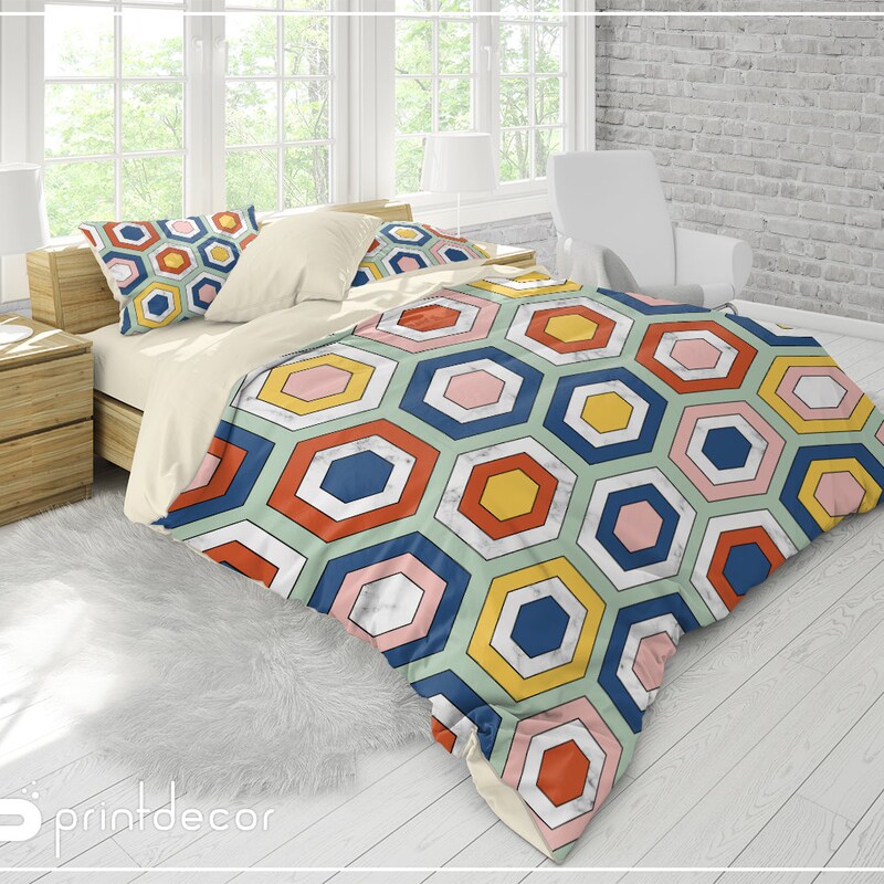 Geometric Duvet - Etsy