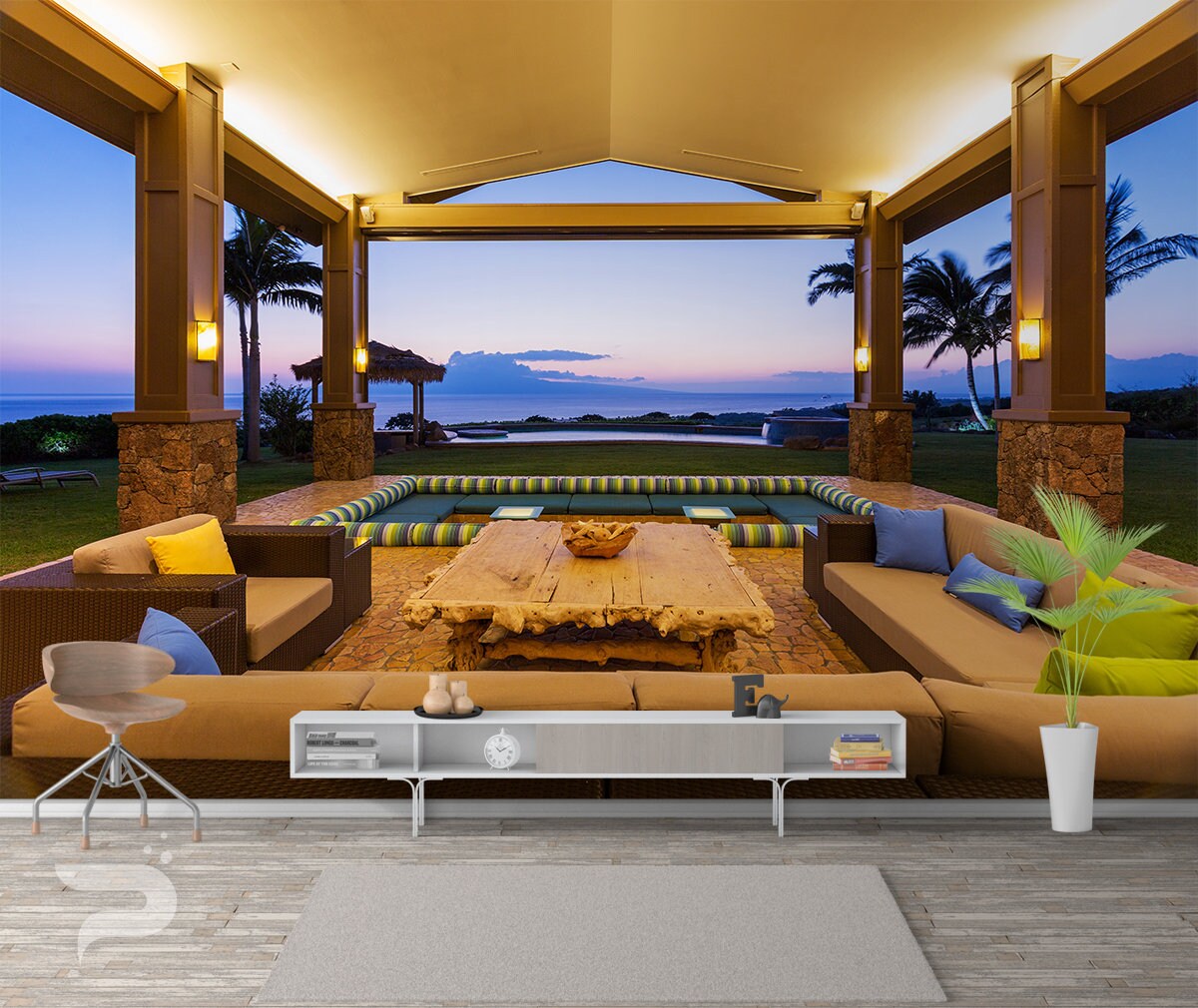 Veranda WALL MURAL Porch Wall Covering 3D Verandah Sunset | Etsy