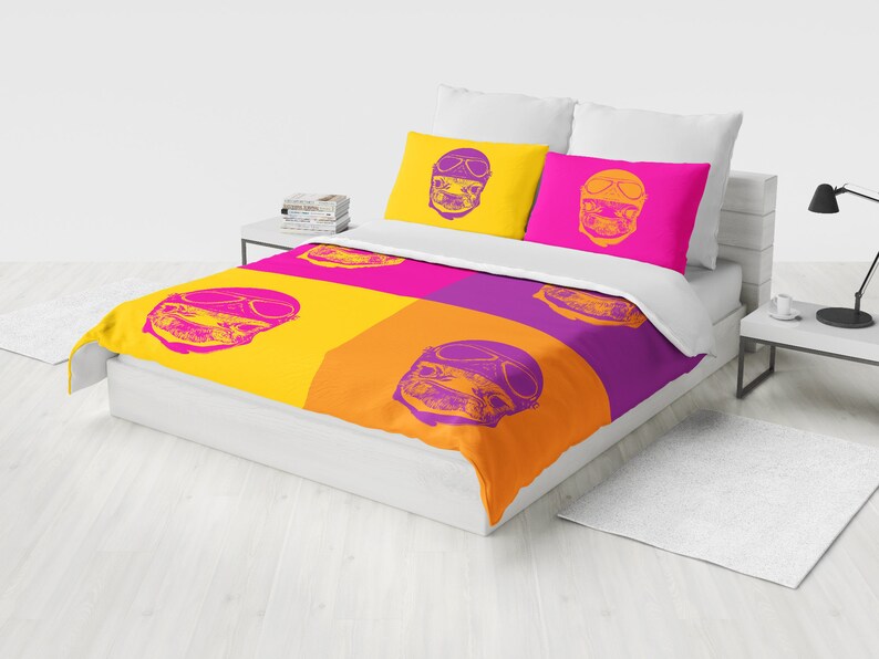 Pop Art Bedding Set Retro Duvet Cover Set Ostrich Pop Art - Etsy
