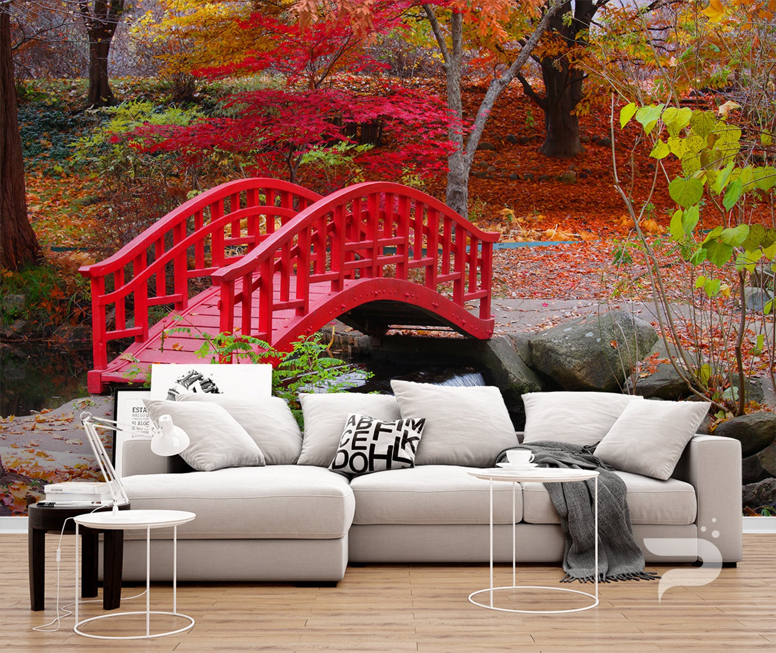 Colorful Autumn Forest WALL MURAL Autumn Garden Wallpaper - Etsy