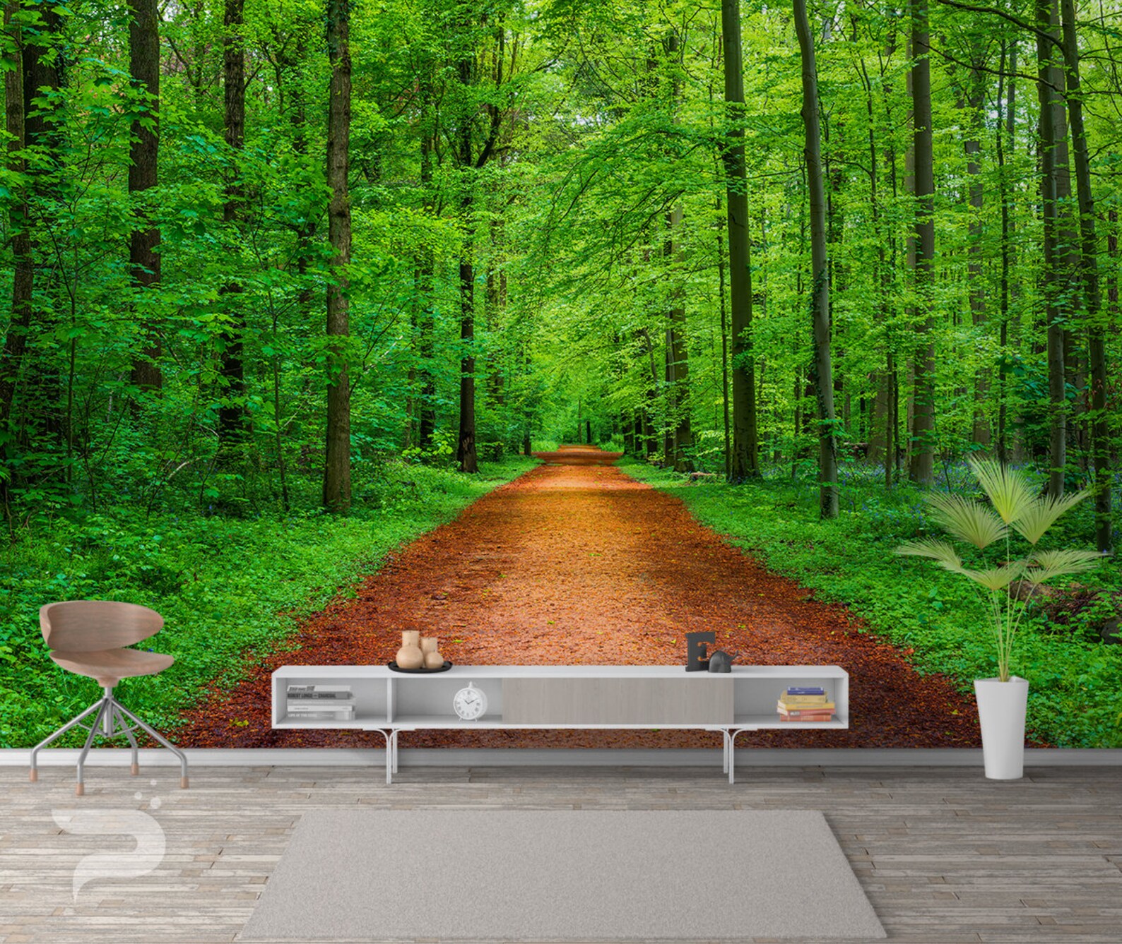 Lonesome Path WALL MURAL Forest Wallpaper Mural Mountain | Etsy