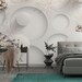 3D WALLPAPER, Modern Geometry Wall Covering, White Circles With Floral ...