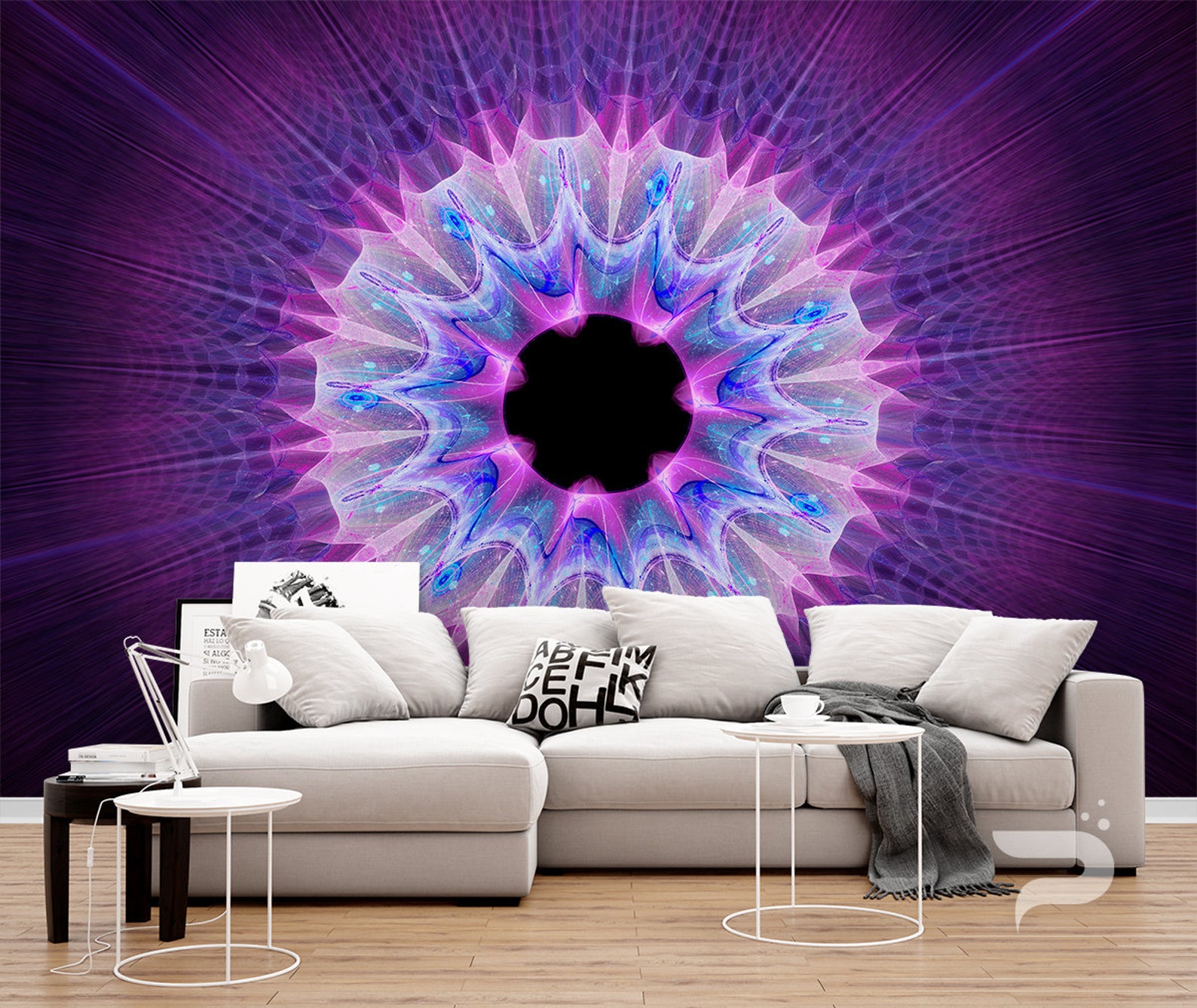 Psychedelic Portal WALL MURAL Colorful Wallpaper Psychedelic | Etsy