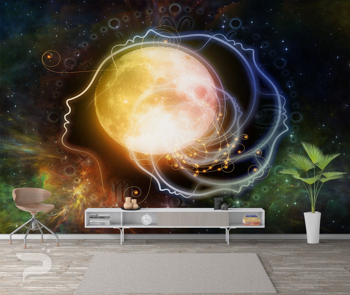Beautiful Mind WALL MURAL Abstract Wall Covering Space Wall - Etsy