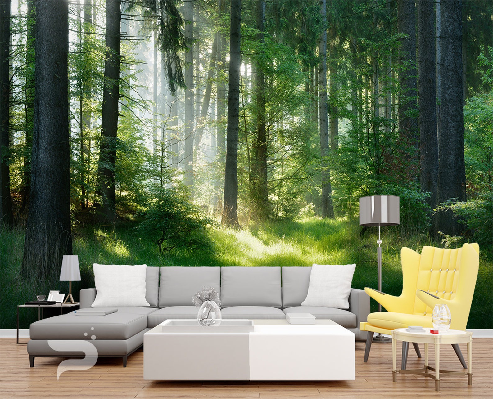 Green Forest WALL MURAL Forest Wallpaper Mountain Forest - Etsy Australia