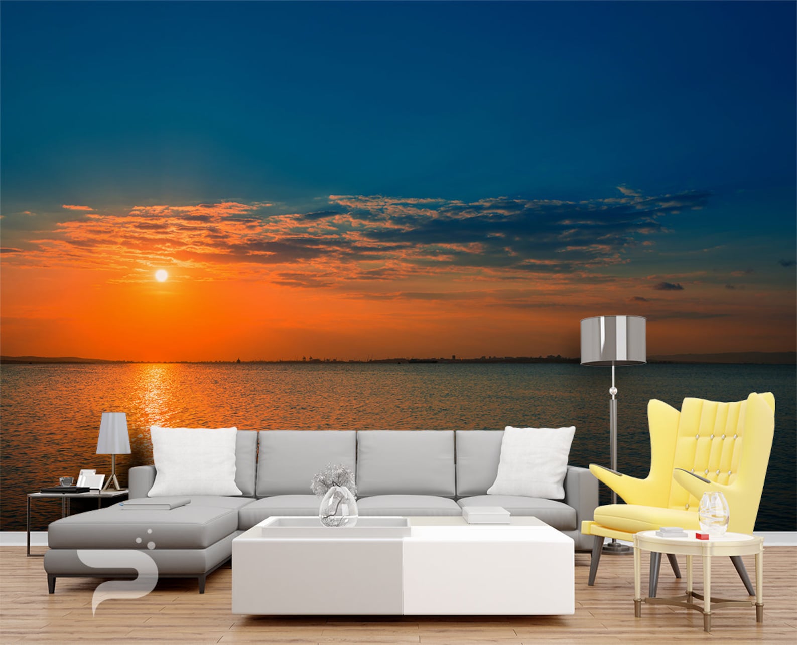 Sunset Over the Sea WALL MURAL Beach Wallpaper Mural Large - Etsy