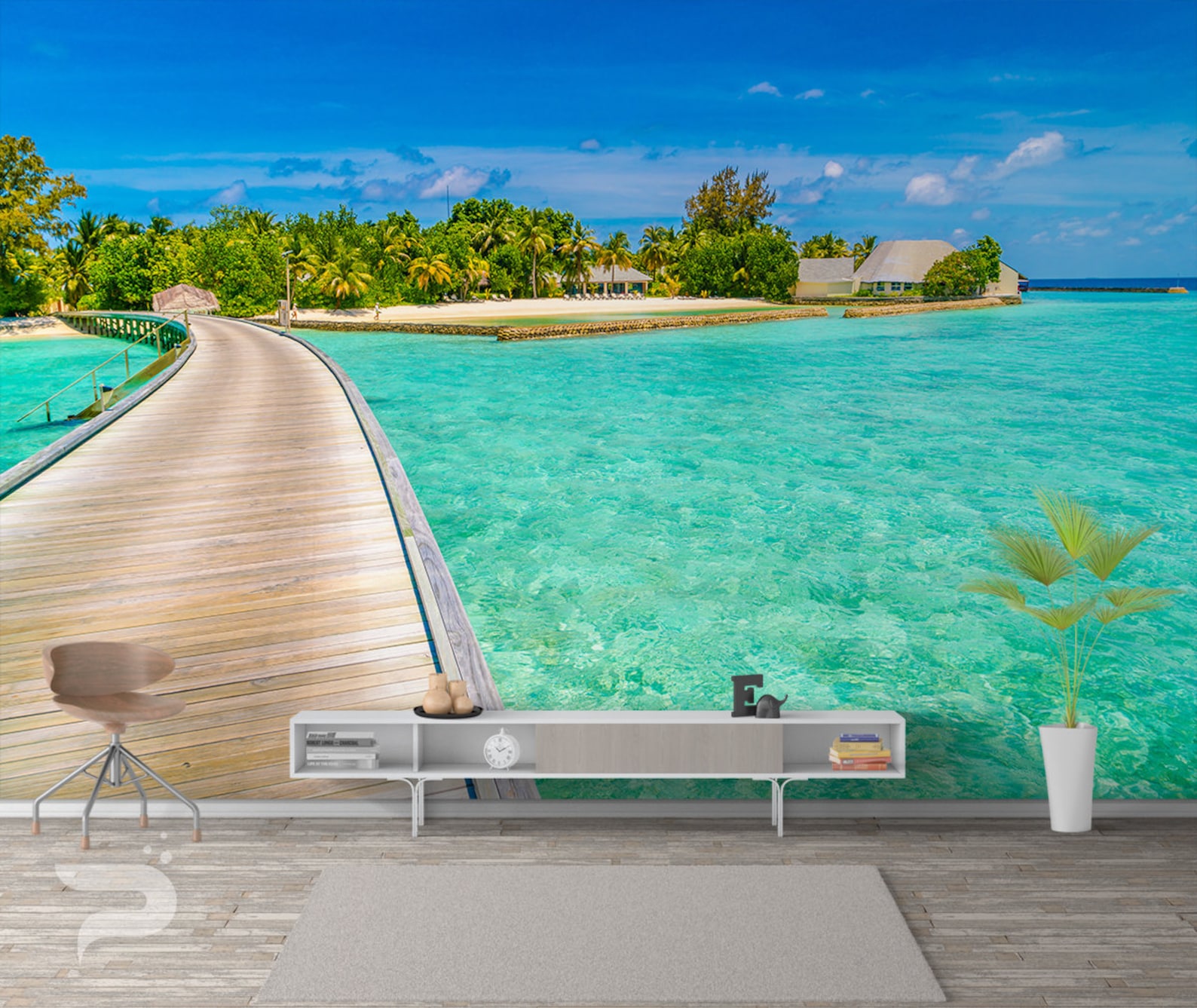 Tropical Island WALL MURAL Carribean Wallpaper Travel Wall - Etsy