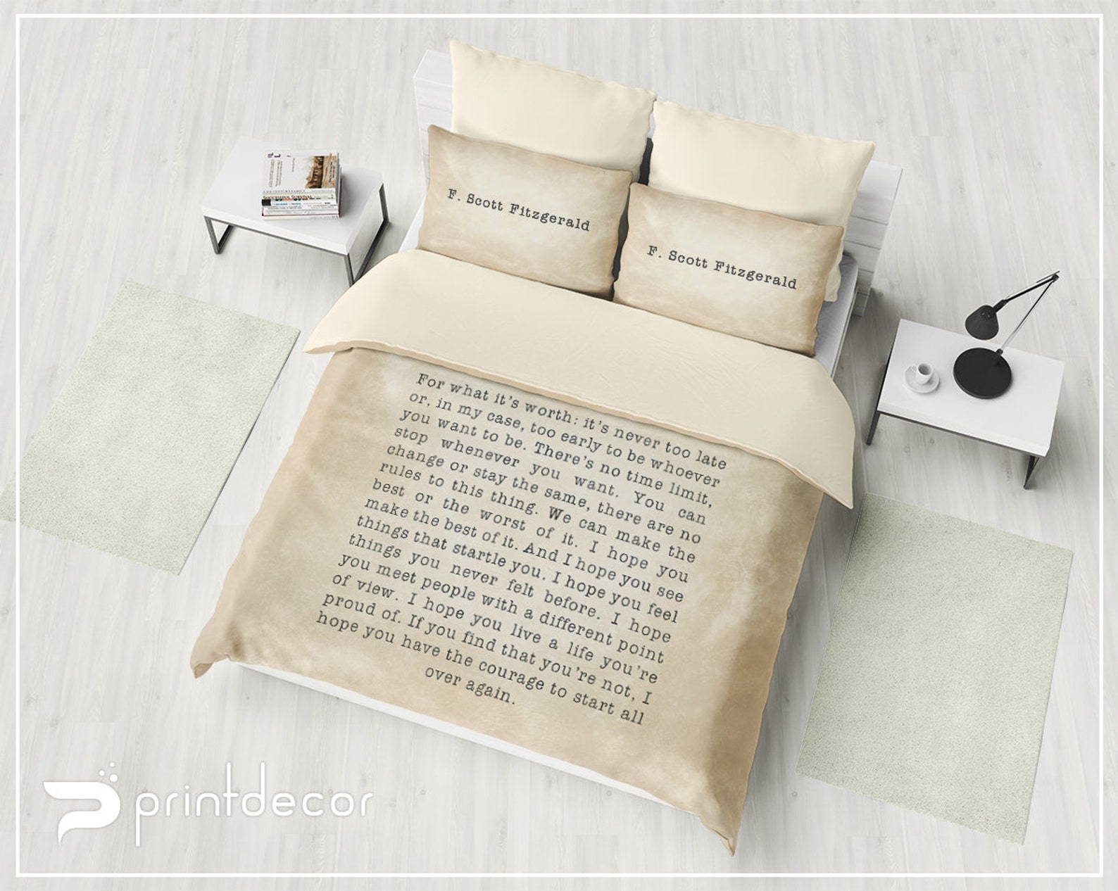 F Scott Fitzgerald Bedding Set Quote Duvet Cover Set | Etsy