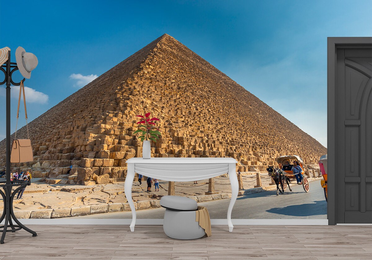 Giza Pyramids WALLPAPER MURAL Egypt Cairo Pyramids Mural - Etsy