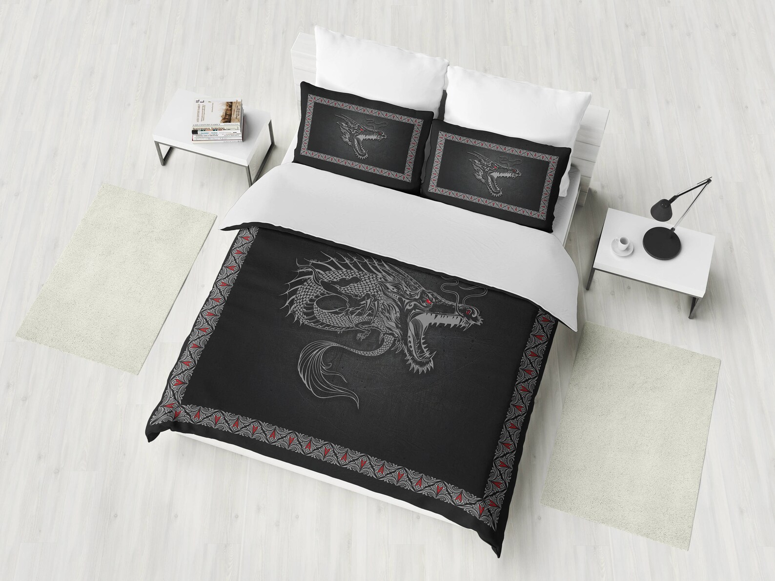 Dark Dragon Bedding Set Custom Duvet Cover Set Inspired by | Etsy