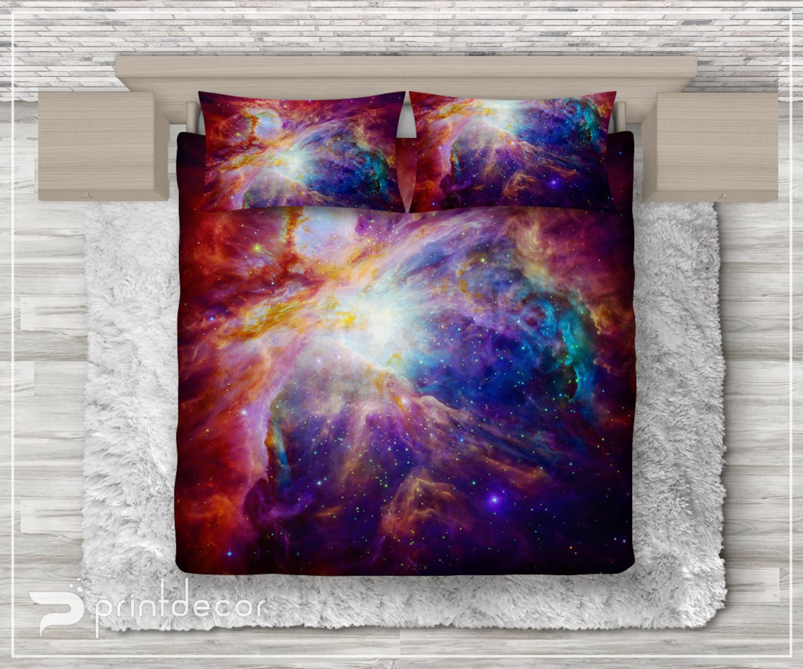 Galaxy Stars Bedding Set Orion Nebula Duvet Cover Set Space | Etsy