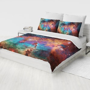 Colorful Nebula Bedding Set, Galaxy Duvet Cover Set, Deep Space Bedding ...
