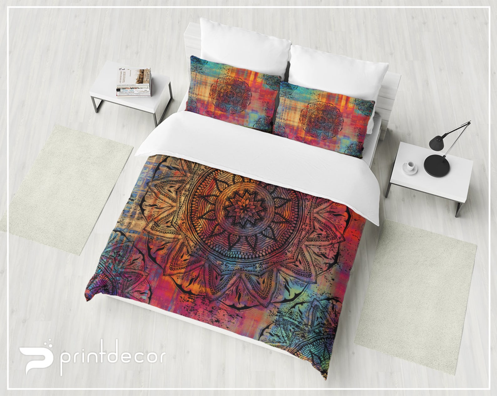 Mandala Bedding Set Bohemian Duvet Cover Set Boho Vintage - Etsy