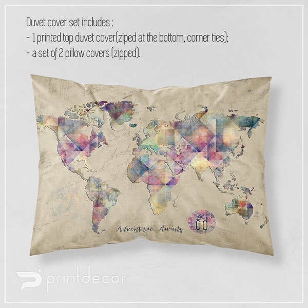 World Map Pillow - Etsy
