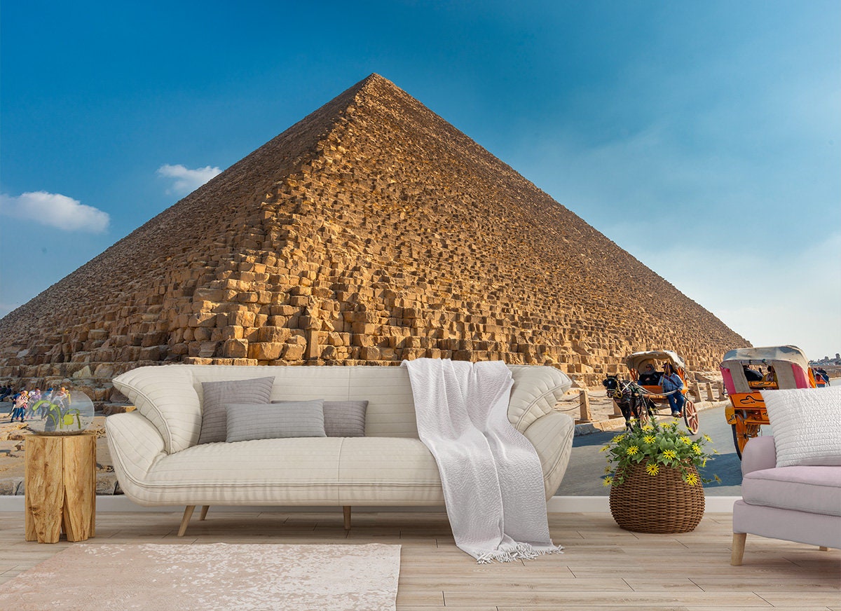 Giza Pyramids WALLPAPER MURAL Egypt Cairo Pyramids Mural | Etsy