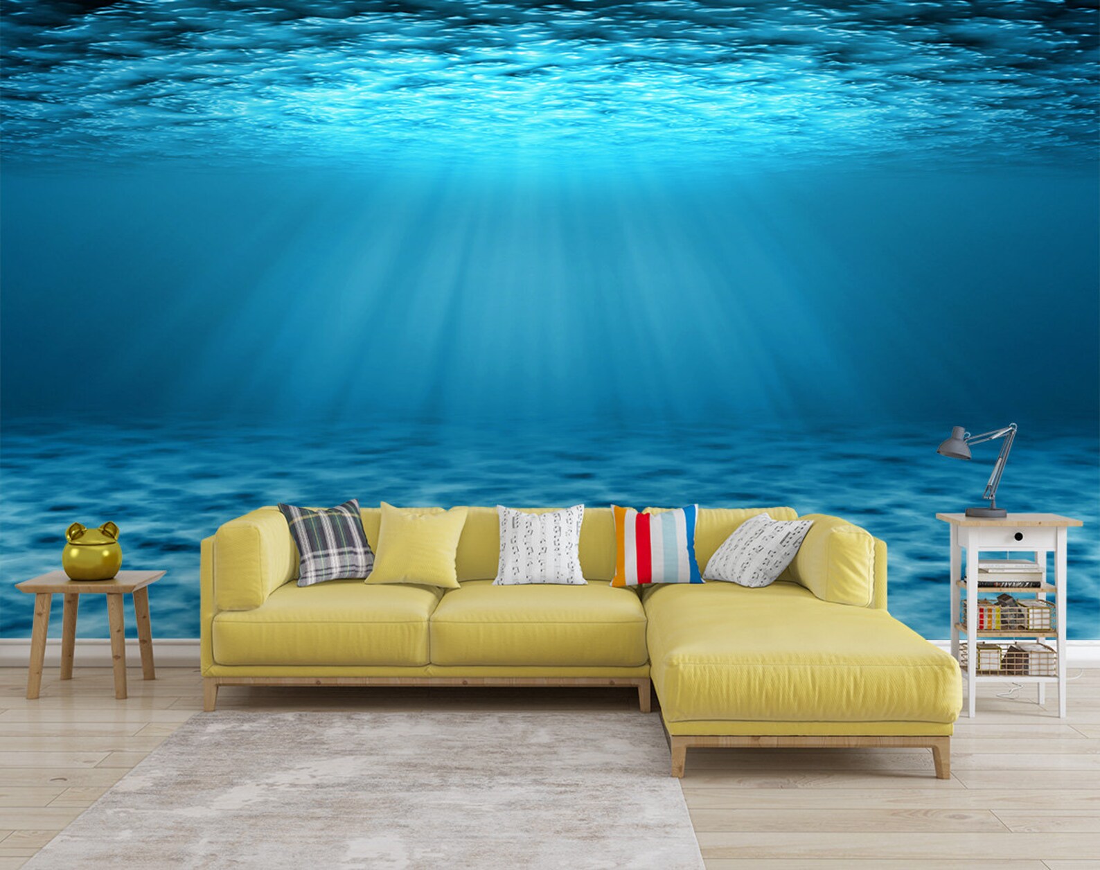 Underwater WALLPAPER MURAL Diving Wall Mural Large Wall - Etsy