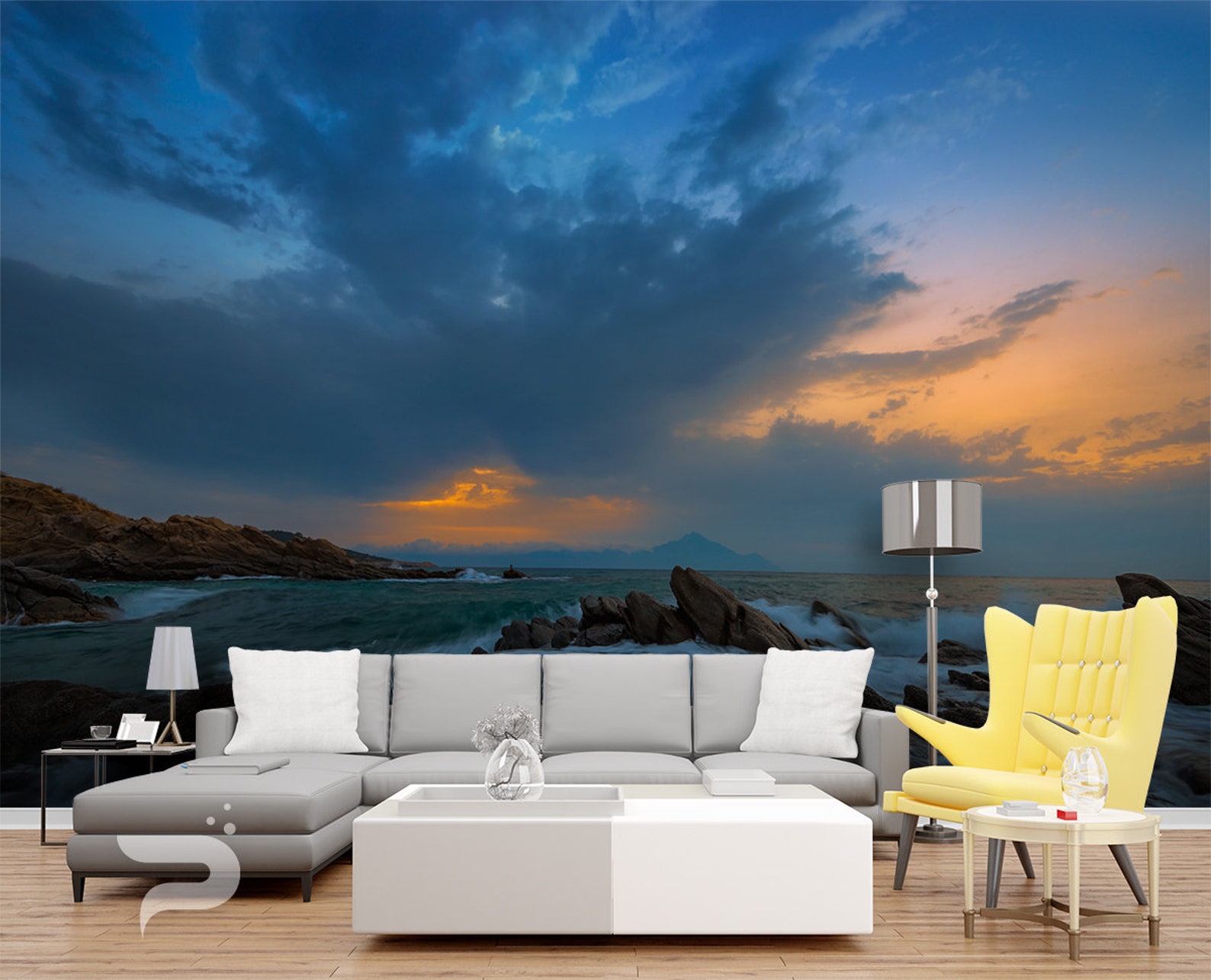 Sunrise by the Sea WALL MURAL Beach Scenery Wallpaper Mural - Etsy