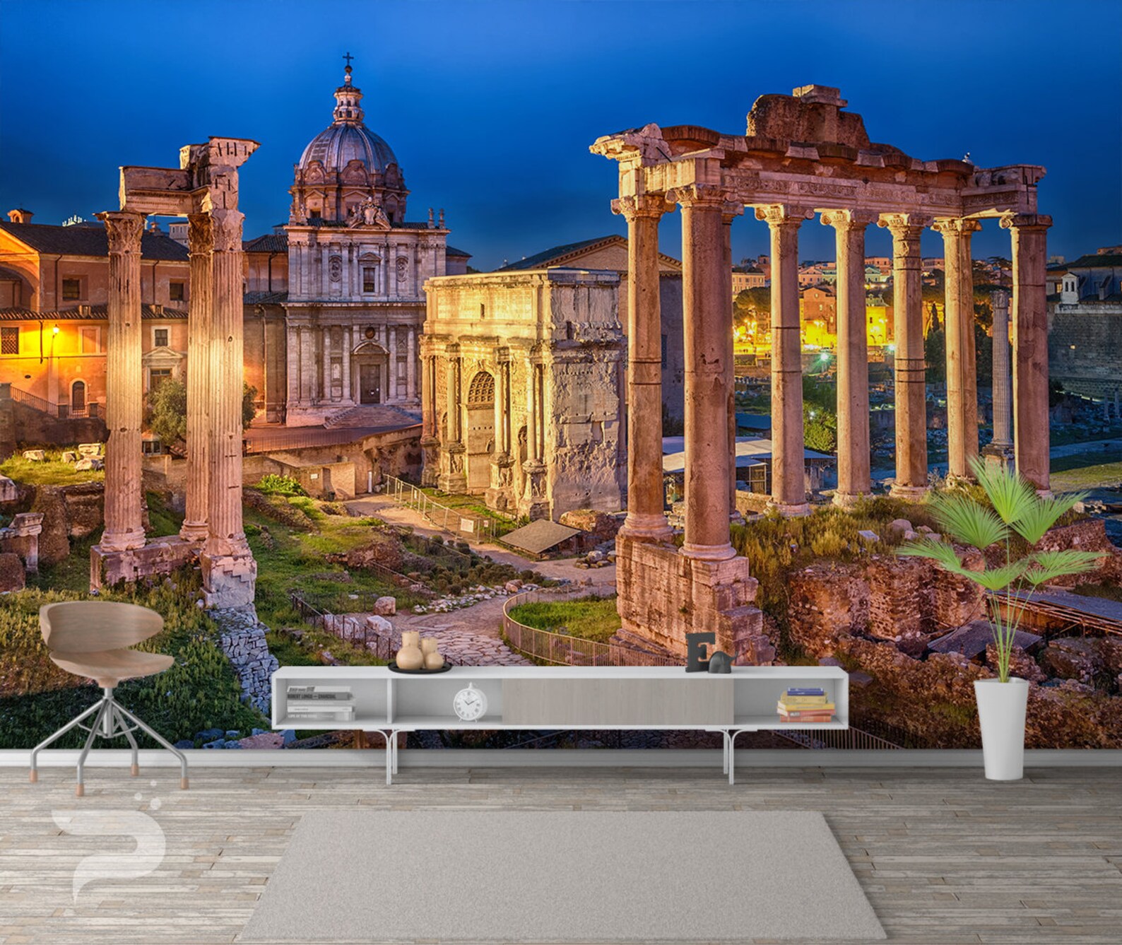 Roman Ruins WALL MURAL Rome at Night Wall Covering Cityscape - Etsy