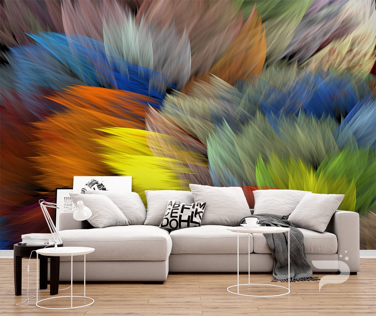 Abstract Colorful WALL MURAL Colorful Wallpaper Wall Art | Etsy