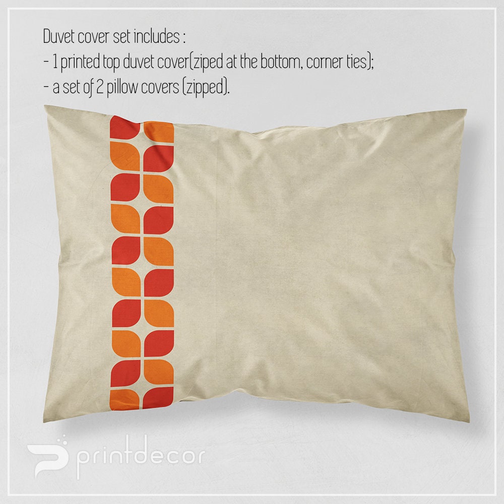 Retro Bedding Set Retro Duvet Cover Set Modern Geometry - Etsy