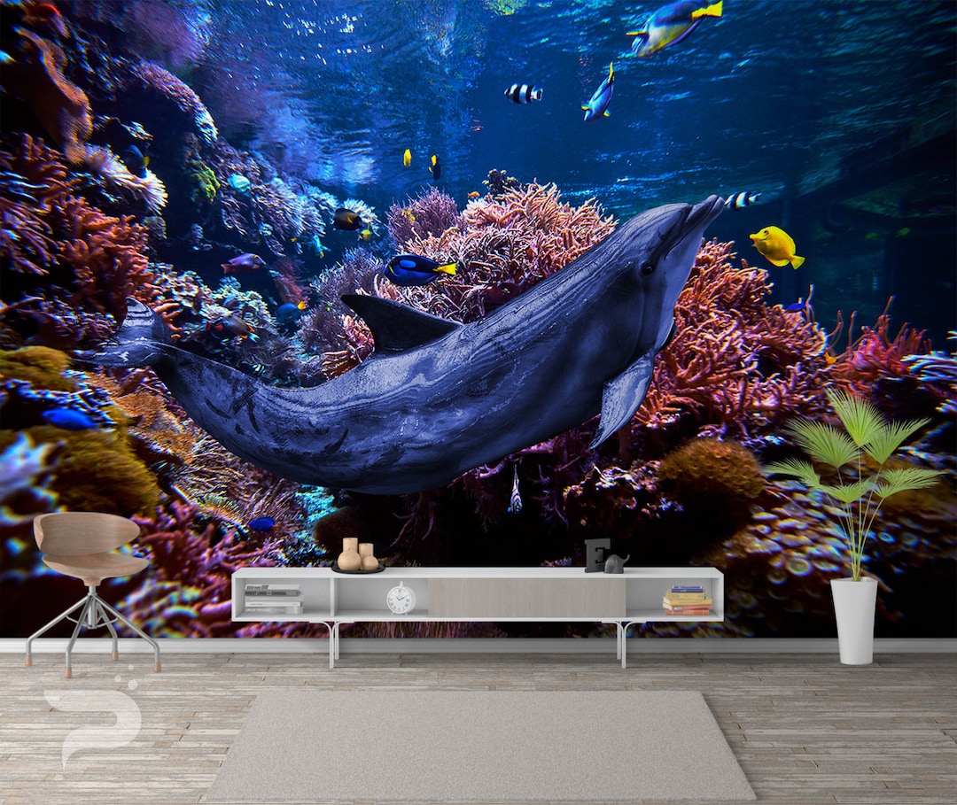 Coral Reef MURAL, Underwater Wallpaper, Diving Wall Mural, Large Mural ...