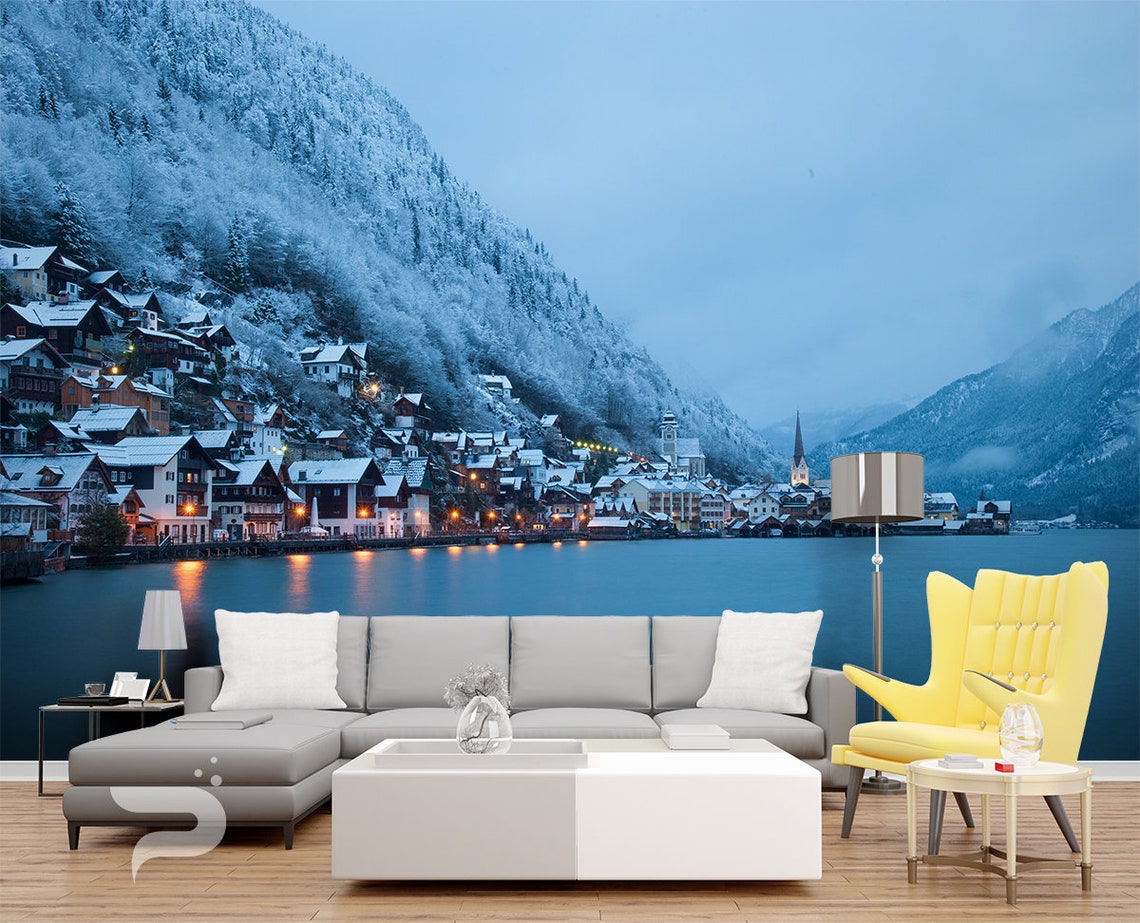 Austrian Alps WALL MURAL Winter Mountain Wallpaper Winter | Etsy